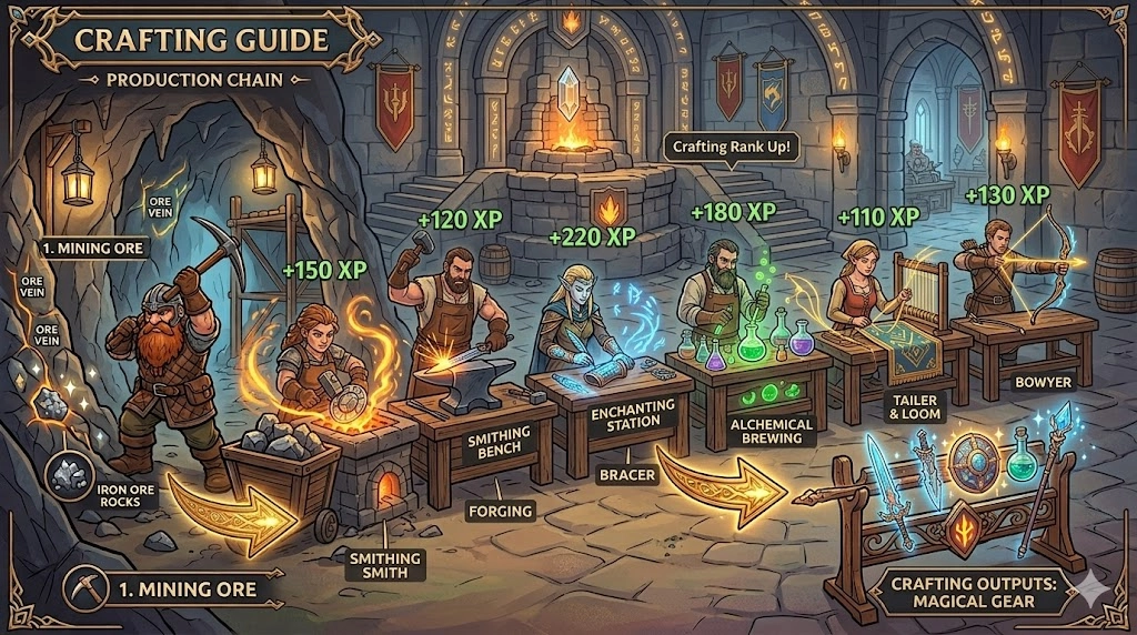 Sistema de crafting en The Quinfall paso a paso | IBRASHOPWE